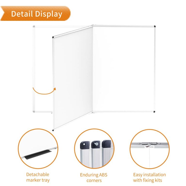 VIZ-PRO Large Dry Erase White Board/Magnetic Foldable Whiteboard, 72 X ...